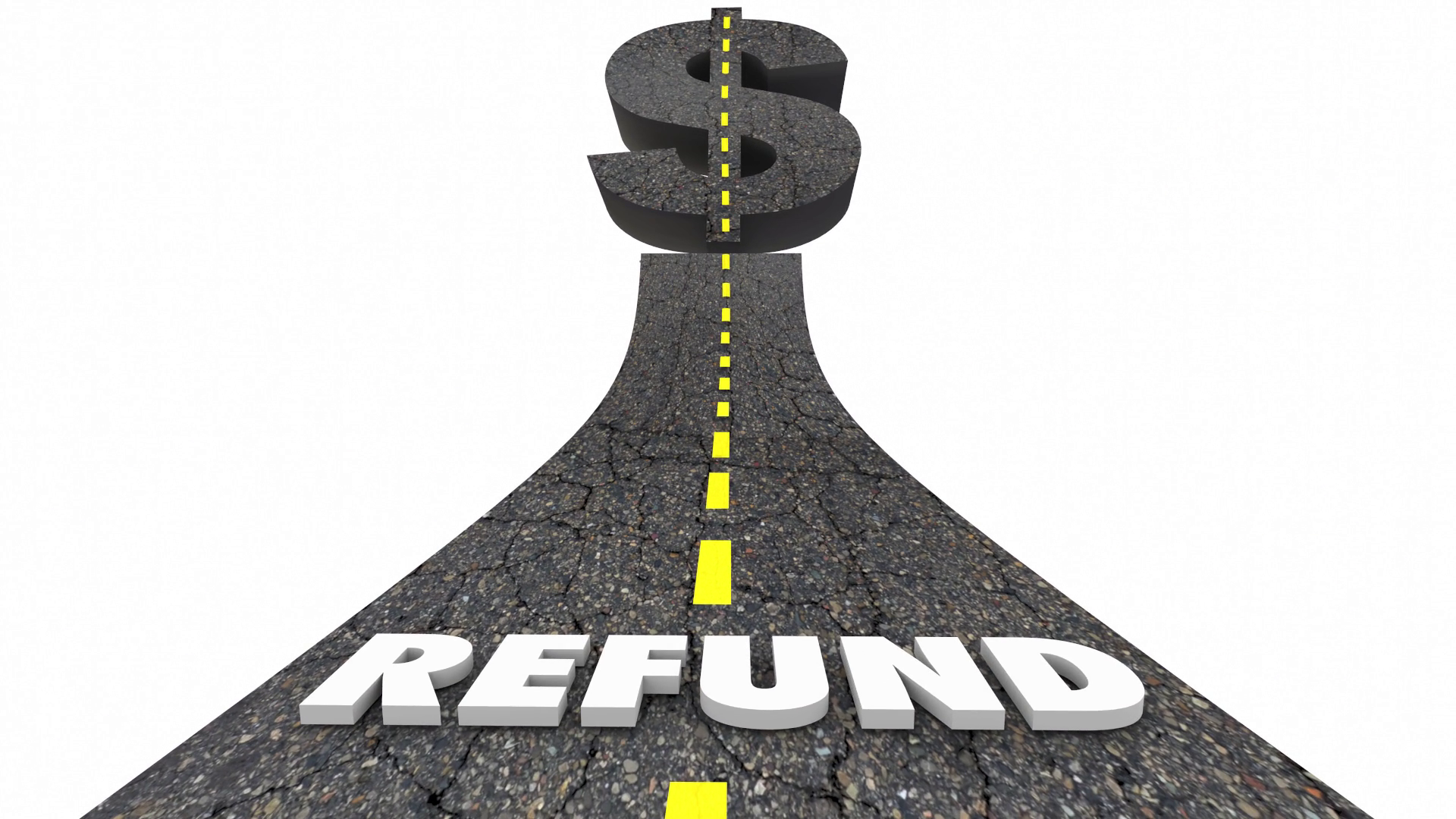 Refund Money Back Tax Return Road Dollar Sign 3 D Animation Motion ...