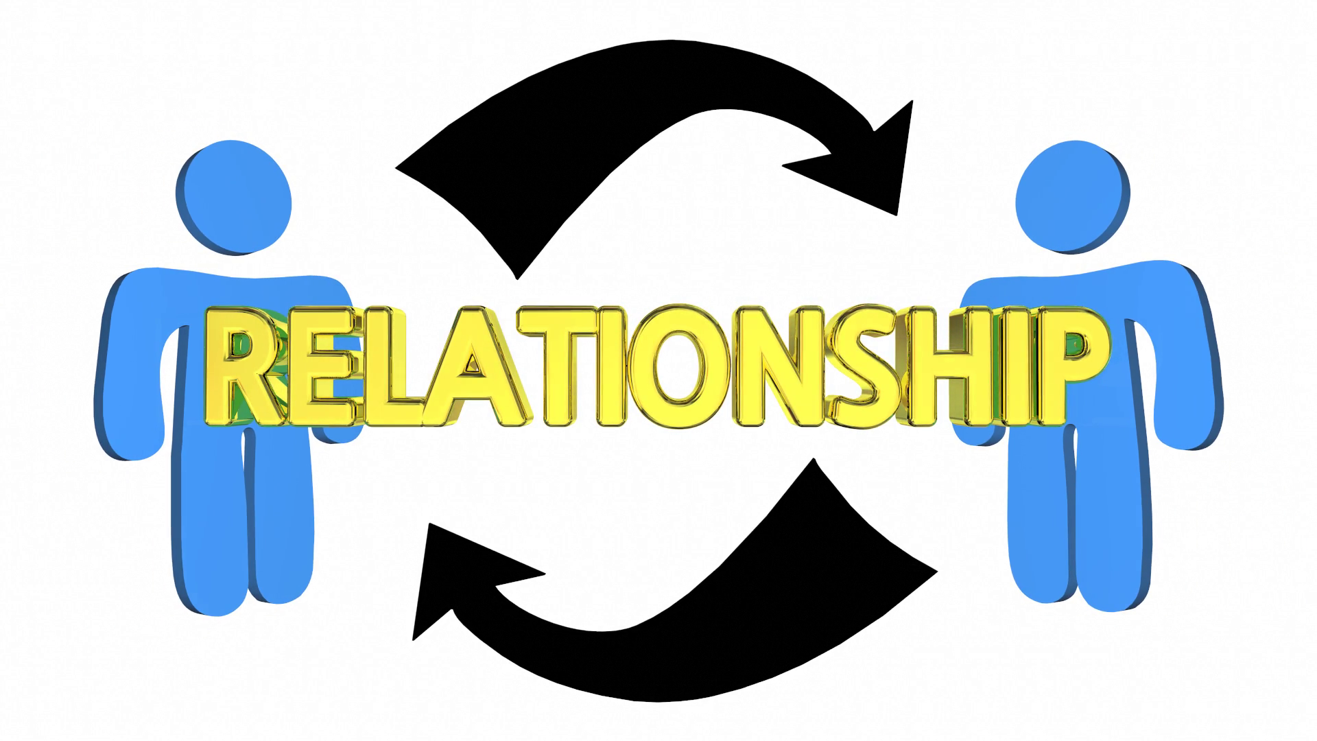 Relationship Two People Arrows Connections Word 3 D Animation Motion ...