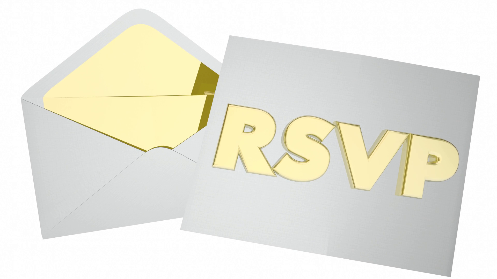 Rsvp Invitation Envelope Event Attendance Reservation 3 D Animation ...