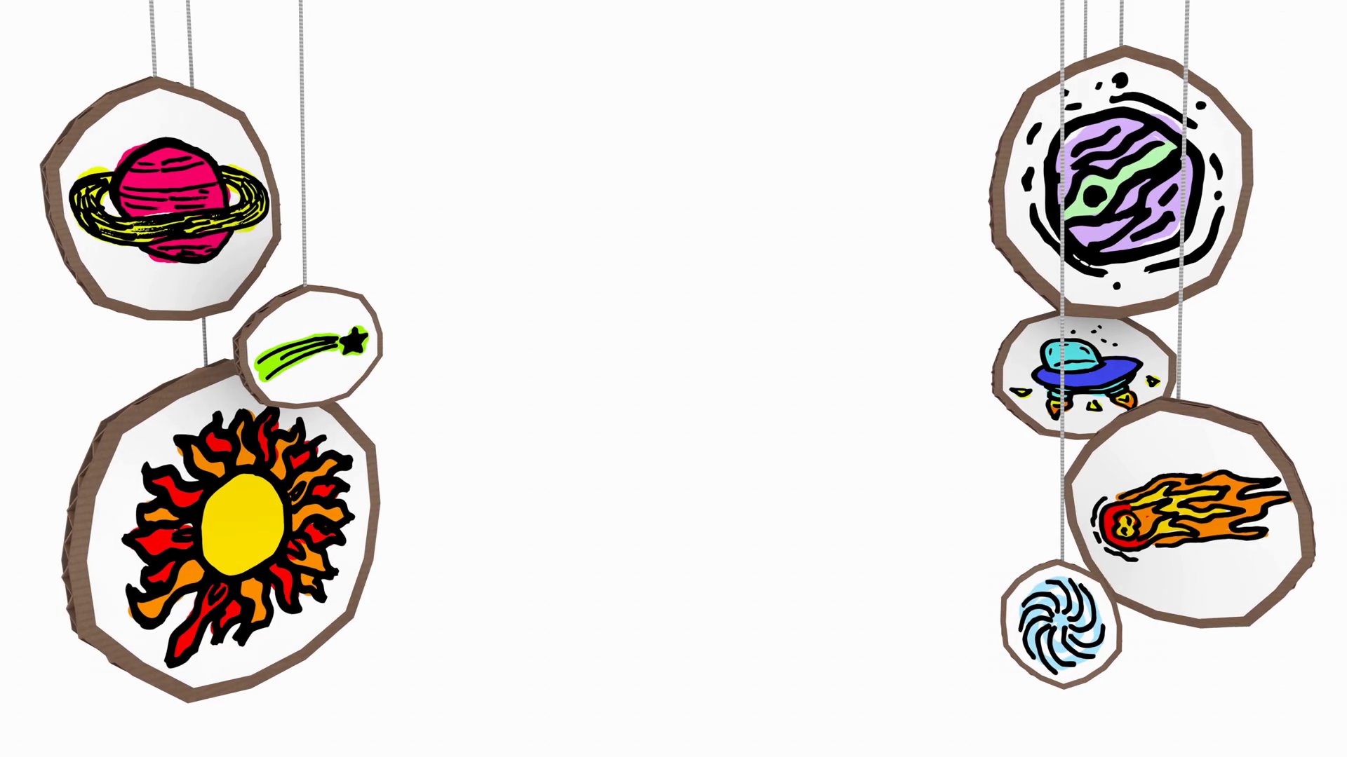 Space Cut Out Mobile Drawings 4 K Looping Stock Motion Graphics SBV ...