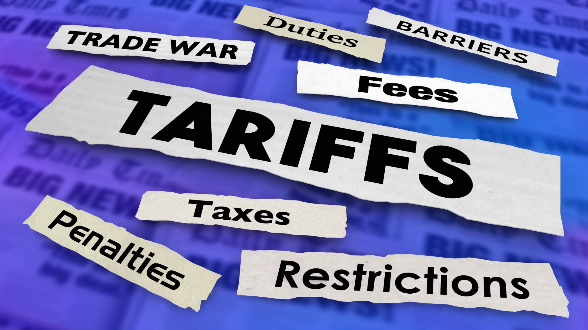 Tariffs News Headlines International Trade Stock Motion Graphics SBV-348954958 - Storyblocks