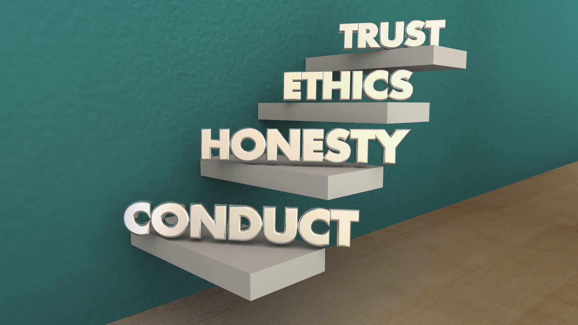 Trust Ethics Conduct Honesty Integrity Steps Reputation 3 D Animation ...