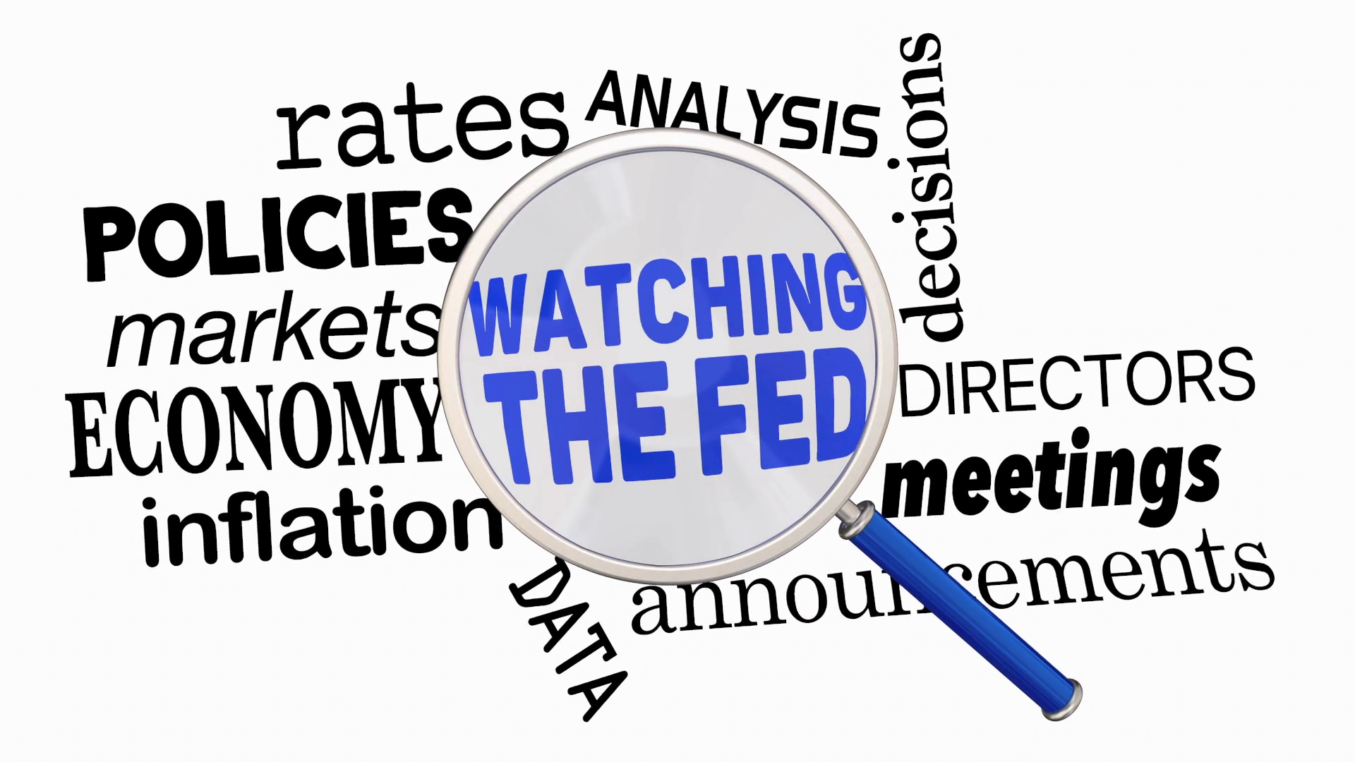 Watching Fed Magnifying Glass Interest Rates Stock Motion Graphics SBV ...