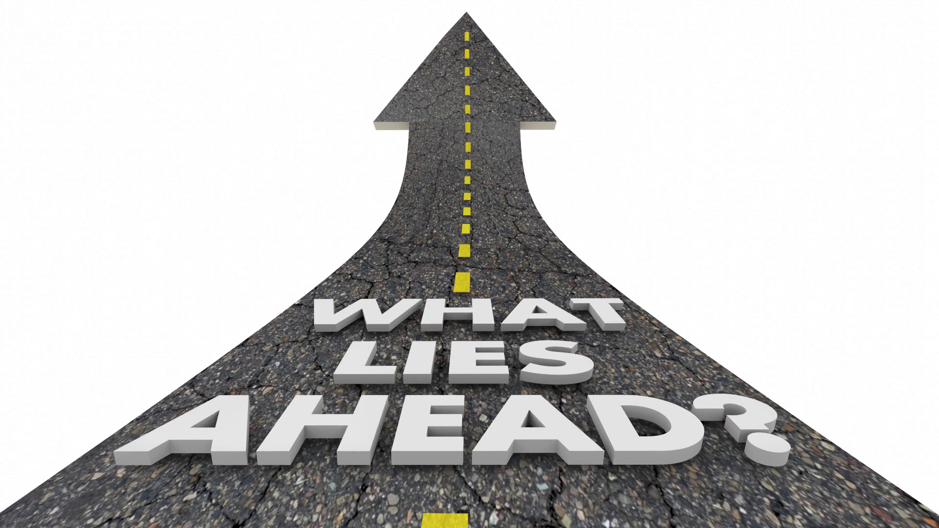 What Lies Ahead Road Future Progress Words 3 D Animation Motion