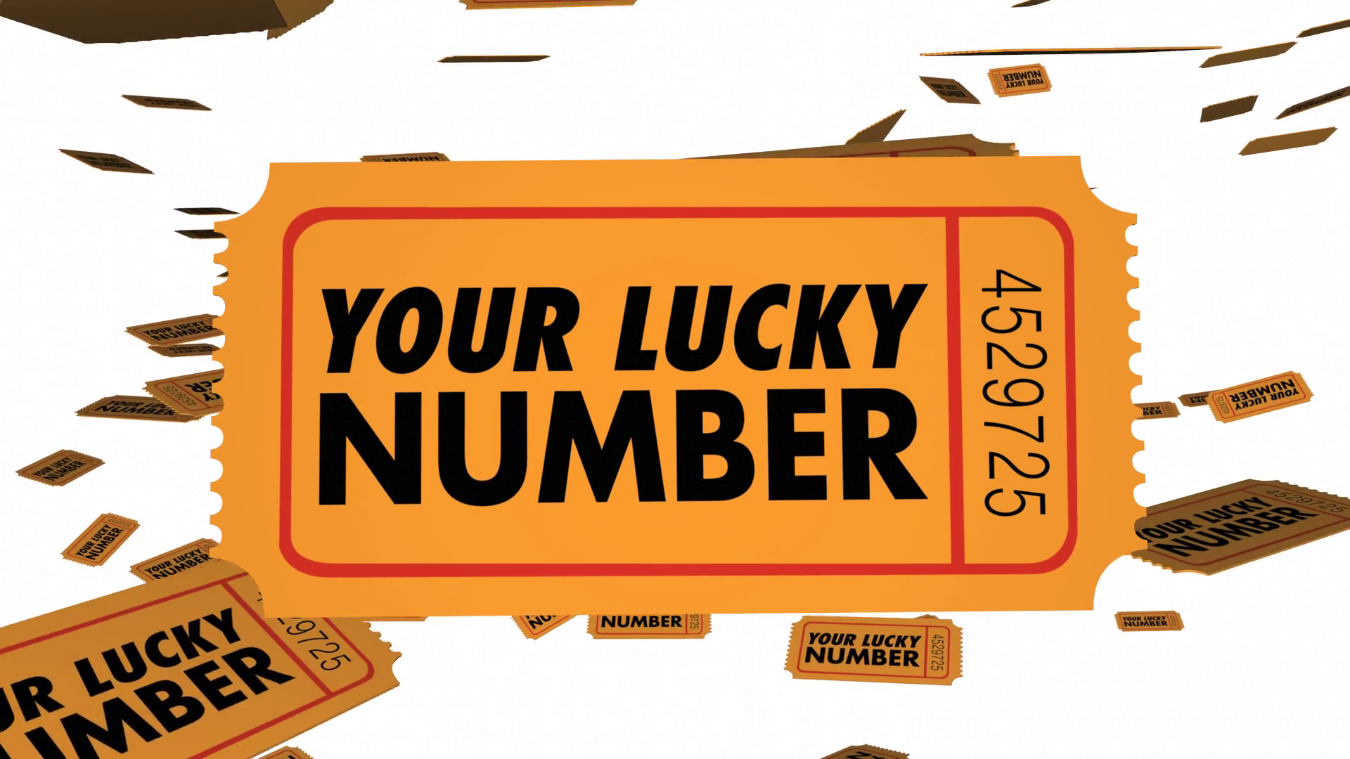 Your Lucky Number Winning Contest Raffle Ticket 3 D Animation Motion ...