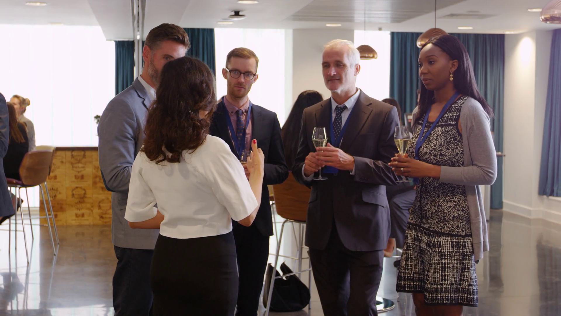 Delegates Network At Conference Drinks Stock Footage SBV-310819432 ...