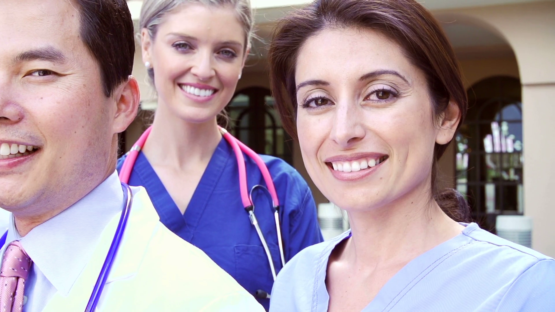 Outdoor Portrait Of Medical Team Outside Stock Footage SBV-301696944 ...