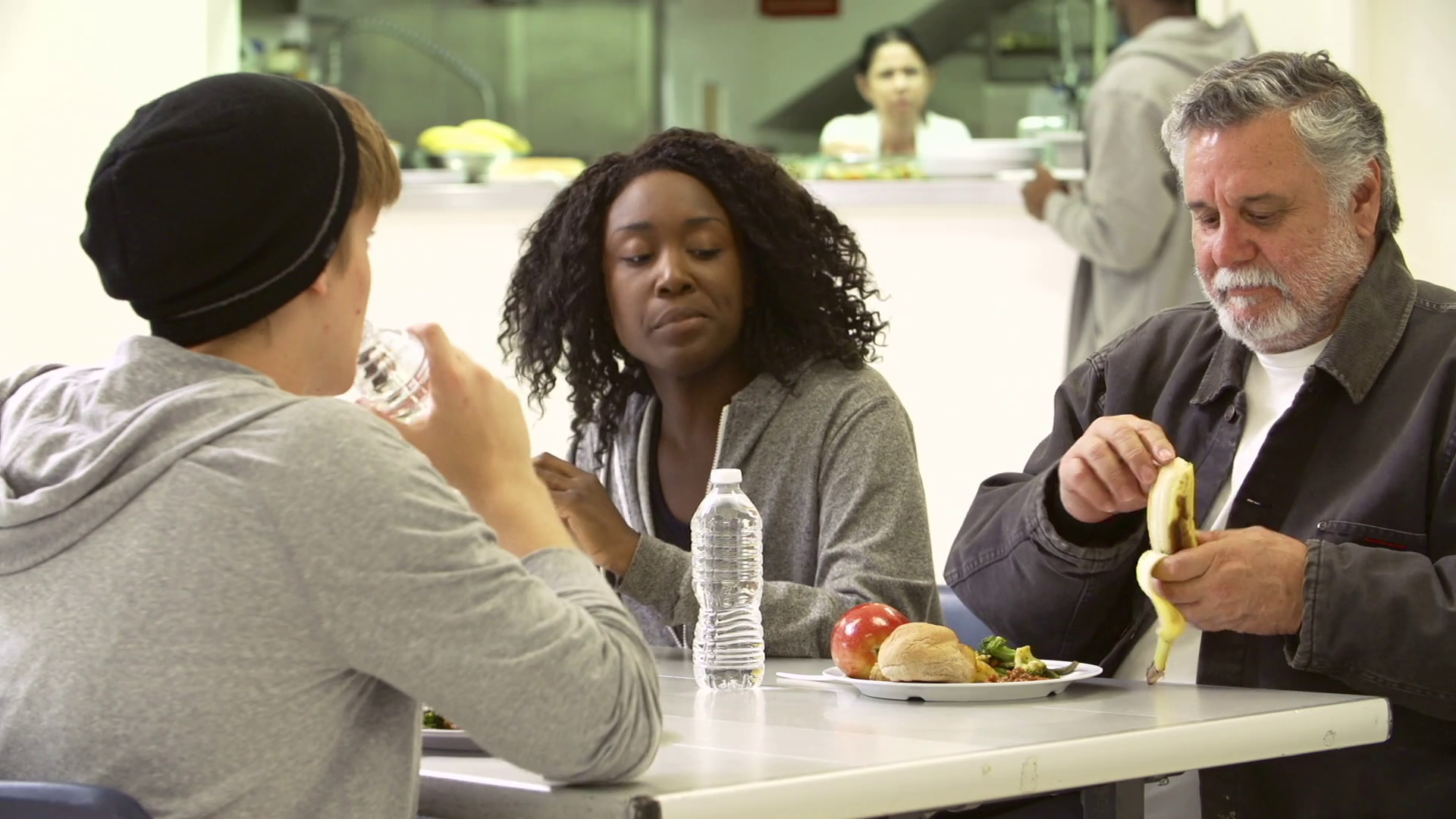 People Sitting At Table Eating Food In Stock Footage SBV-301700559 ...
