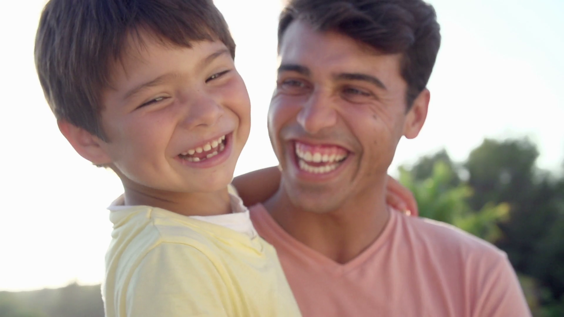 Portrait Of Hispanic Father Son In Slow Stock Footage SBV-301715683 ...
