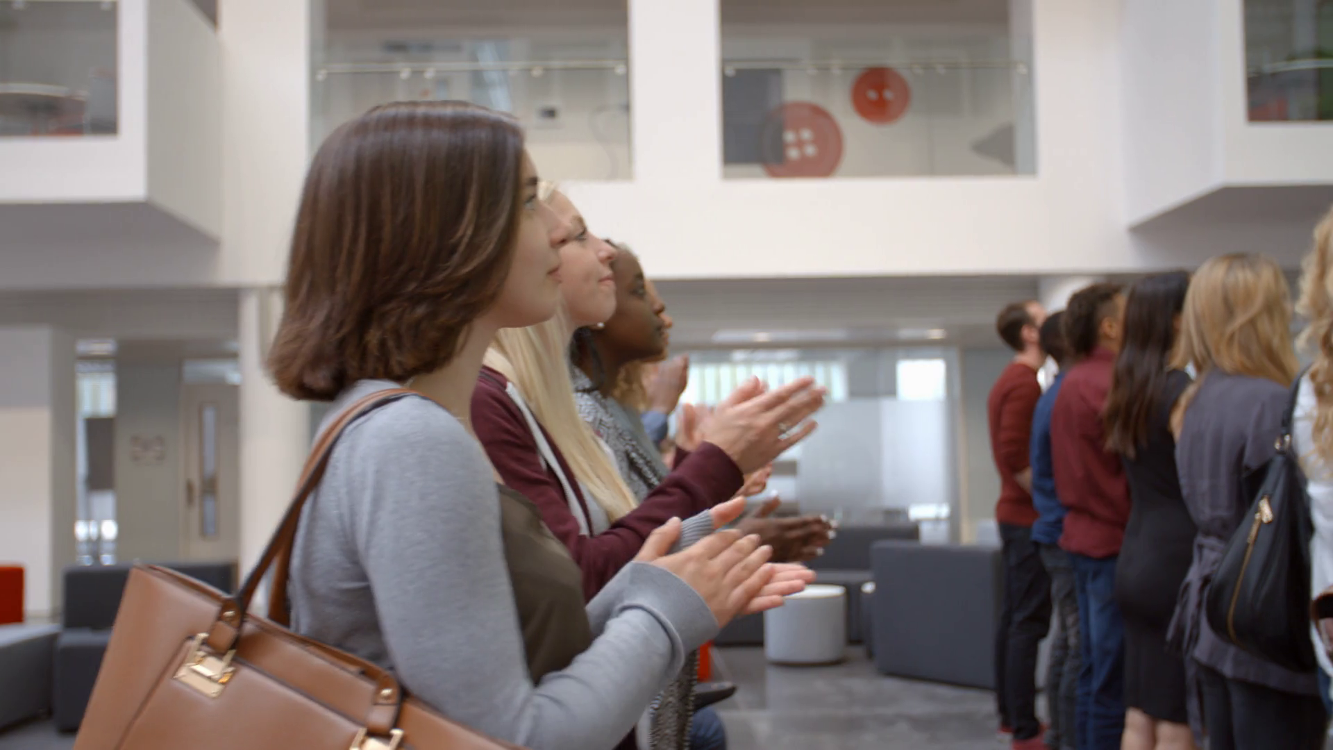 Rows Of University Students Stand Clapping Stock Footage SBV-310823150 ...