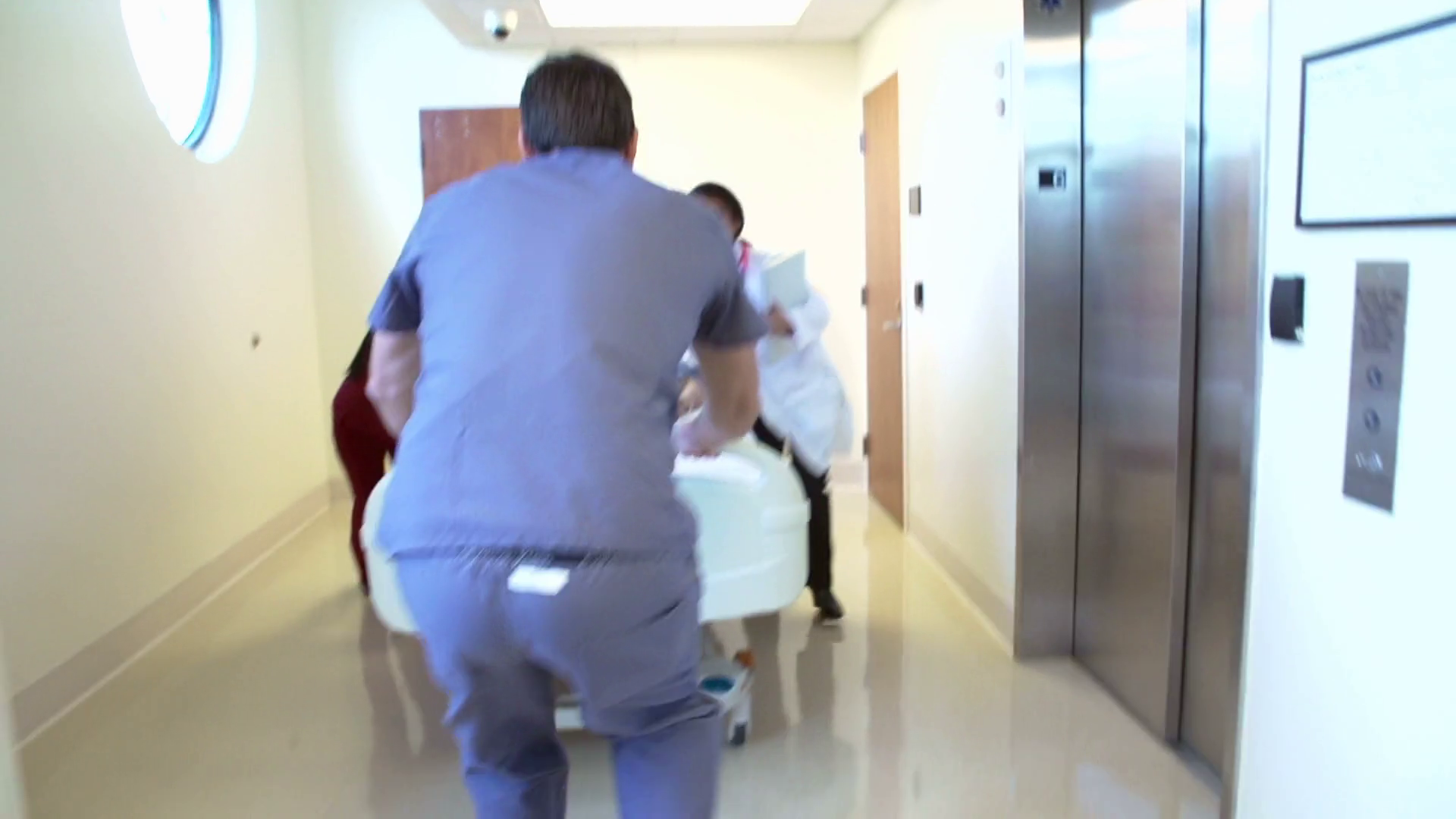 Senior Male Patient Being Wheeled Along Stock Footage SBV-301697024 ...