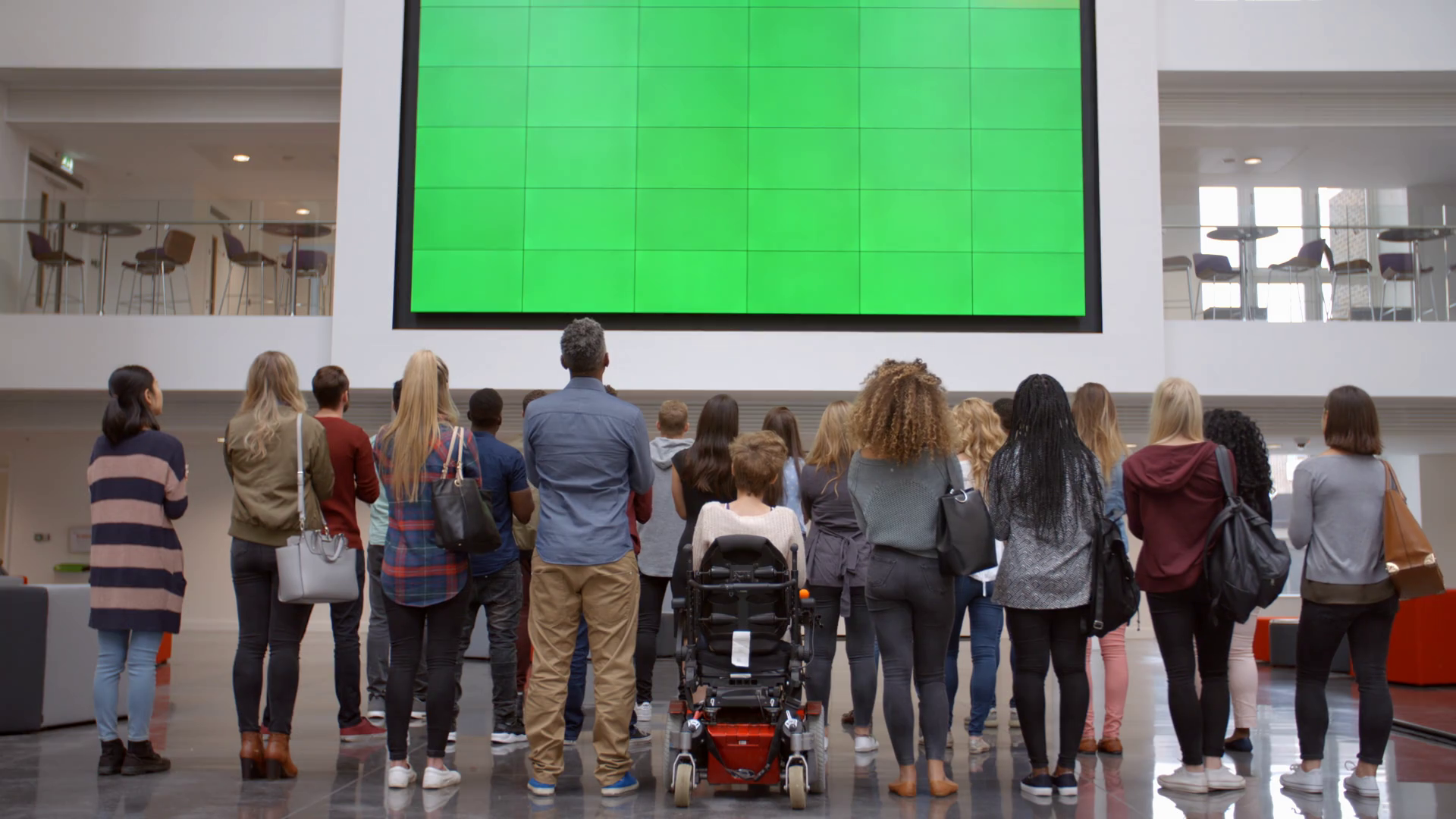 Students Applaud Big Screen In University Stock Footage SBV-310823172 ...