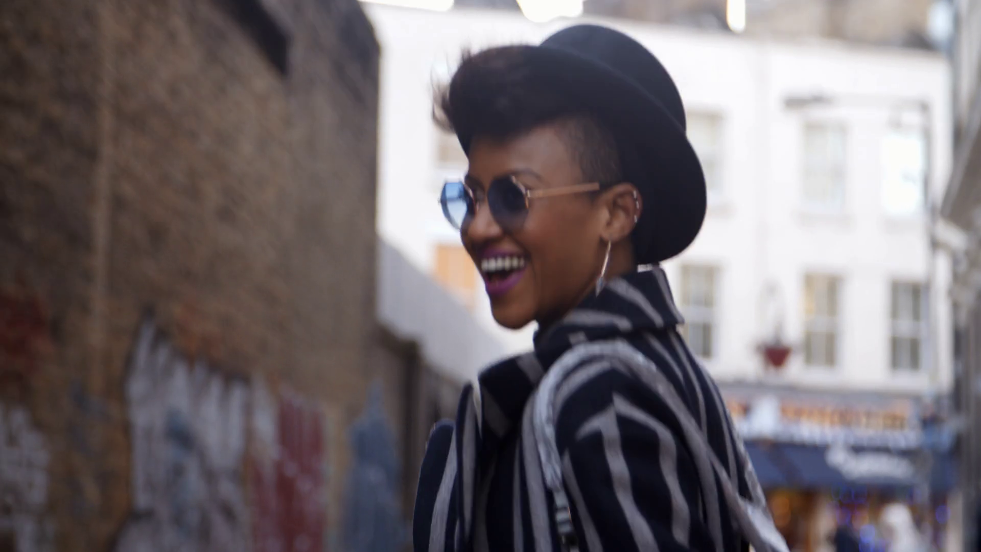 Stylish Fashion Blogger Walking Along Urban Stock Footage SBV-312814954 ...