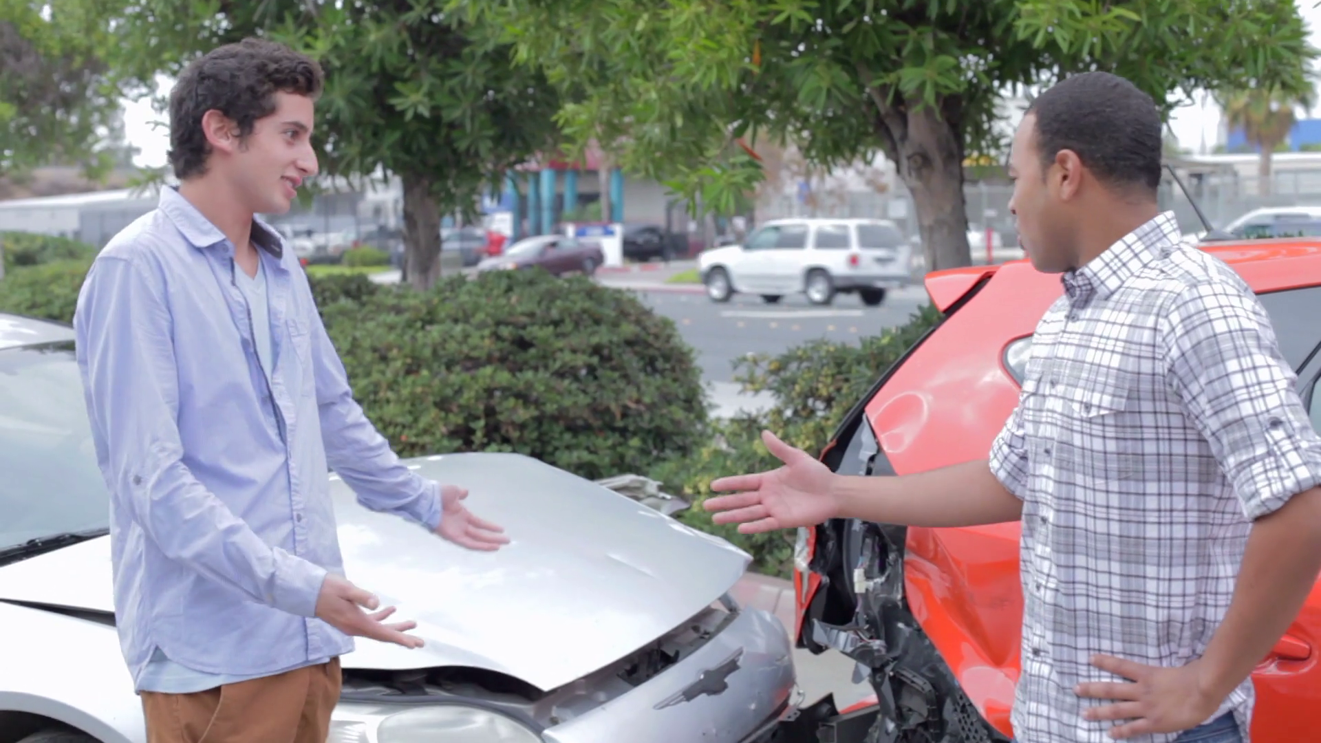 Two Drivers Arguing Traffic Accident Stock Footage SBV-301748344 ...