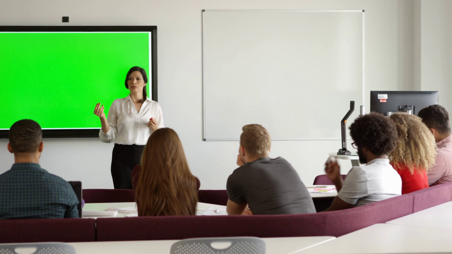 University Students Attending Campus Lecture Stock Footage SBV ...