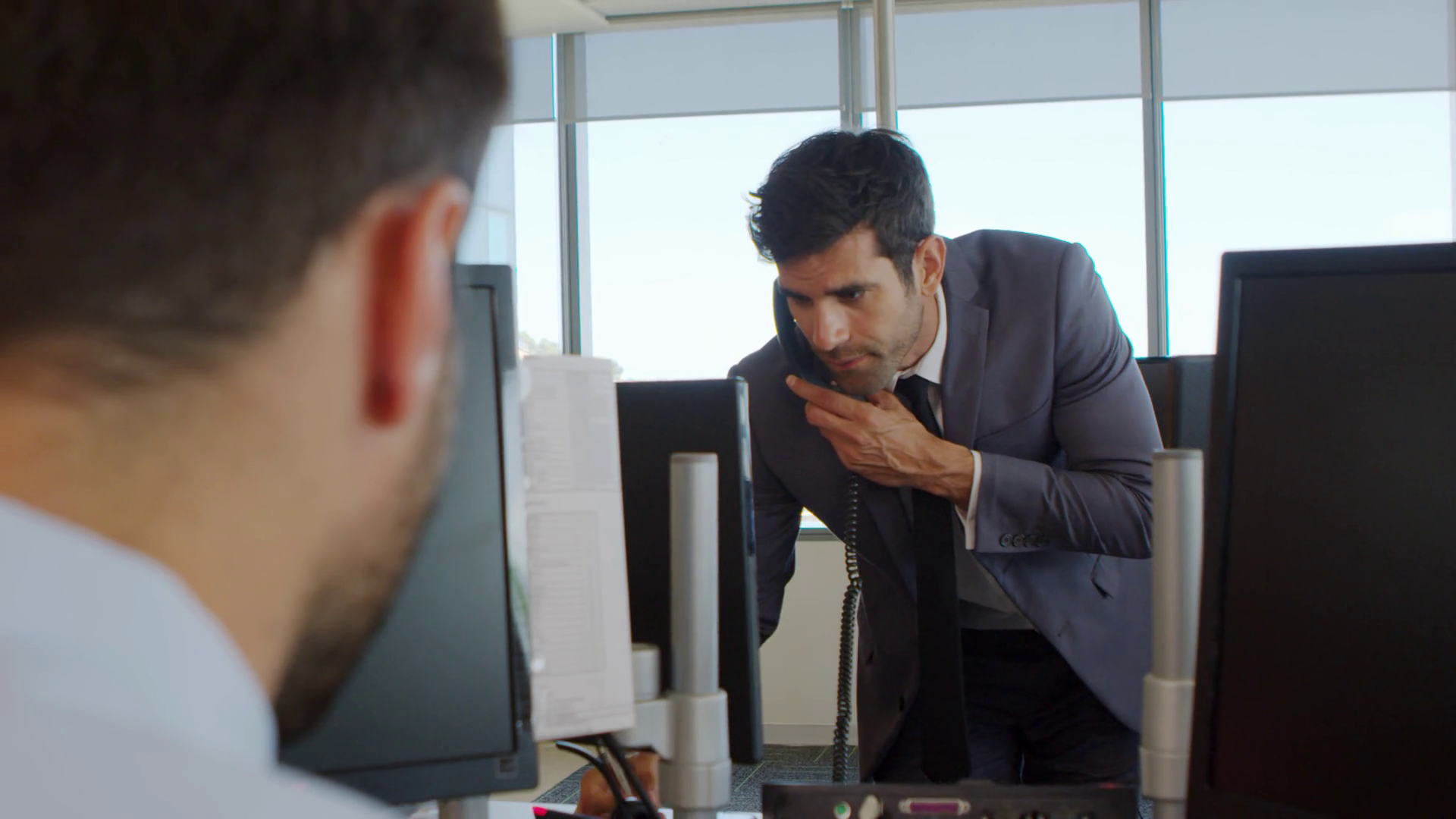 Businessman Making Phone Call Standing At Stock Footage SBV-316593136 ...