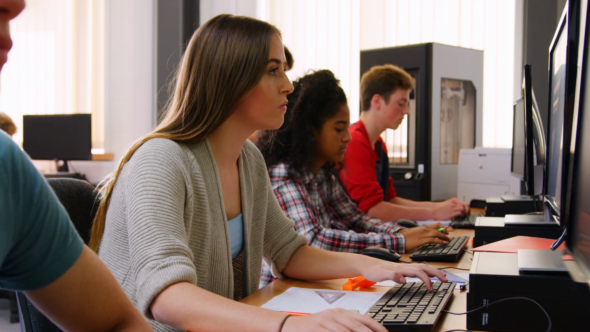 Design Students Working On Computers In Stock Footage SBV-323489743 ...