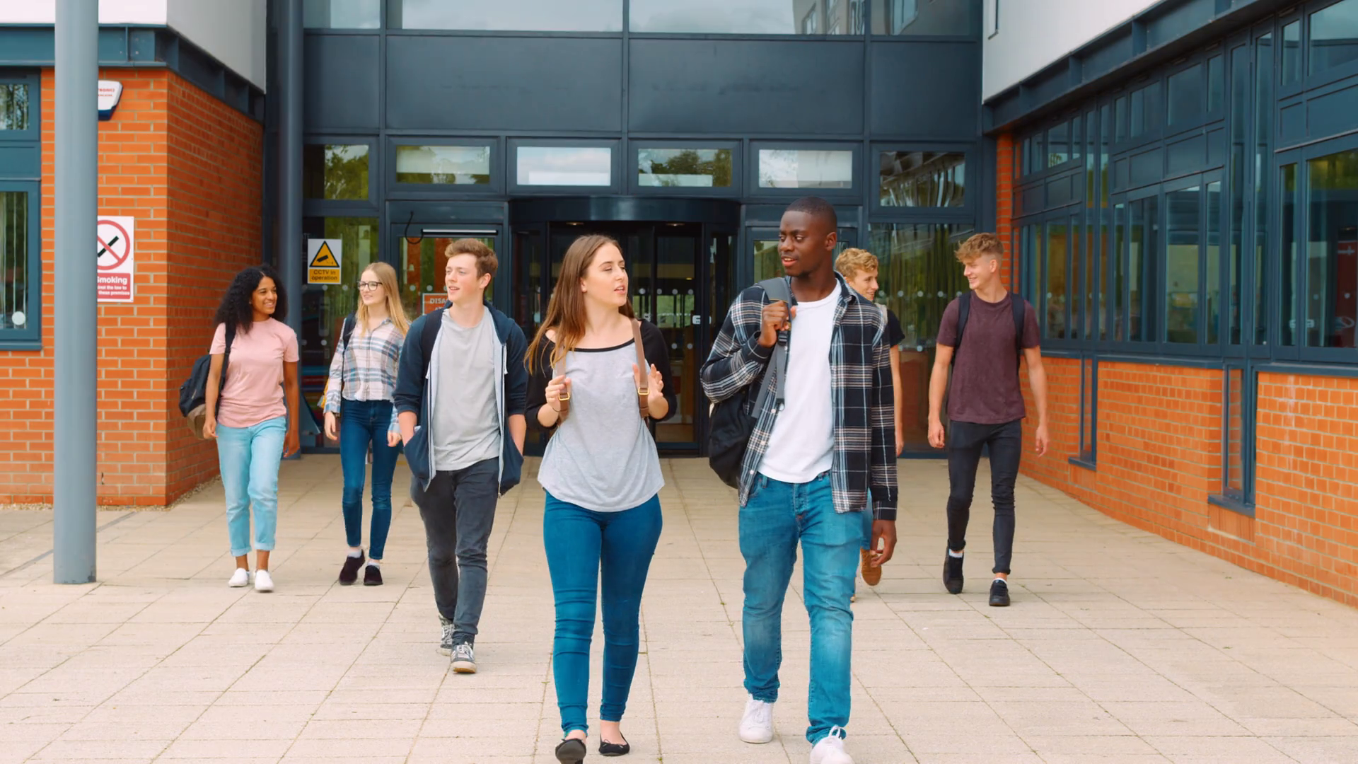 Group Of Students Walking Outside College Stock Footage SBV-323489541 ...
