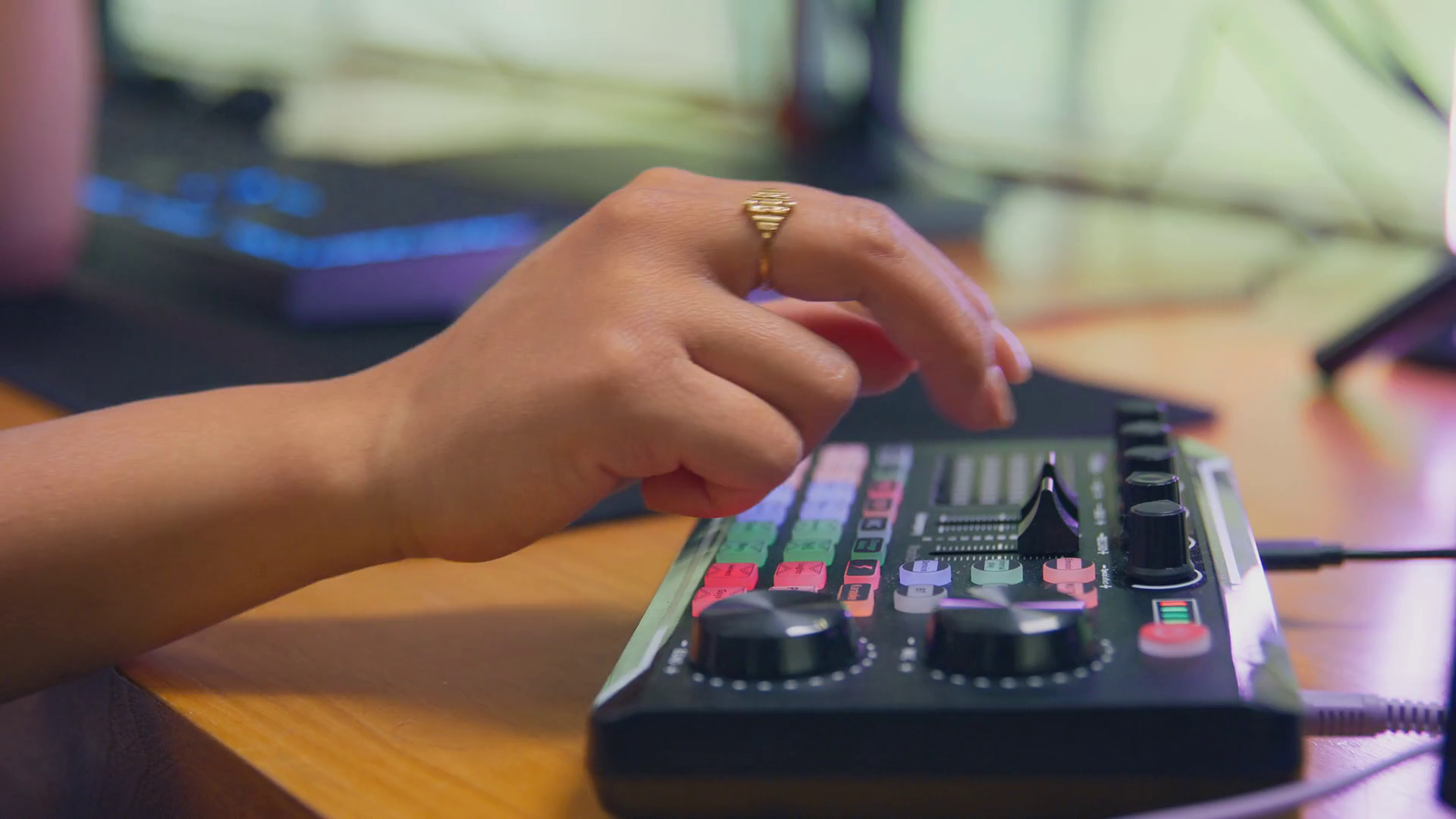 Close Up Of Female Vlogger Using Editing Stock Footage SBV-347306794 ...