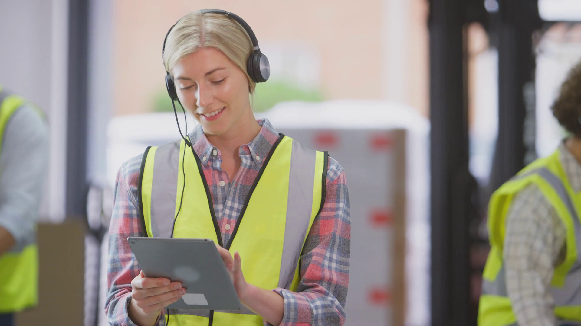 Female Manager Wearing Headset In Logistics Stock Footage SBV-347461034 ...