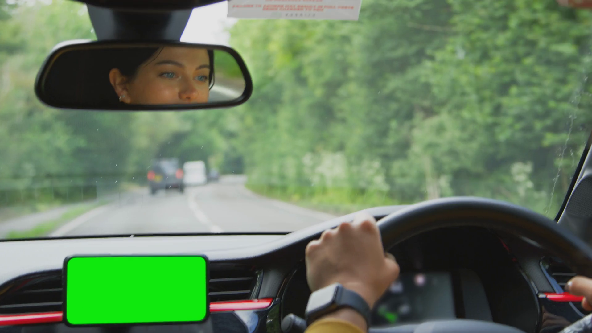 Close Up Of Female Driver With Hands Free Stock Footage SBV-348429062 ...