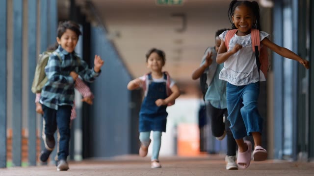 Kids Running In Hall Stock Footage: Royalty-Free Video Clips - Storyblocks