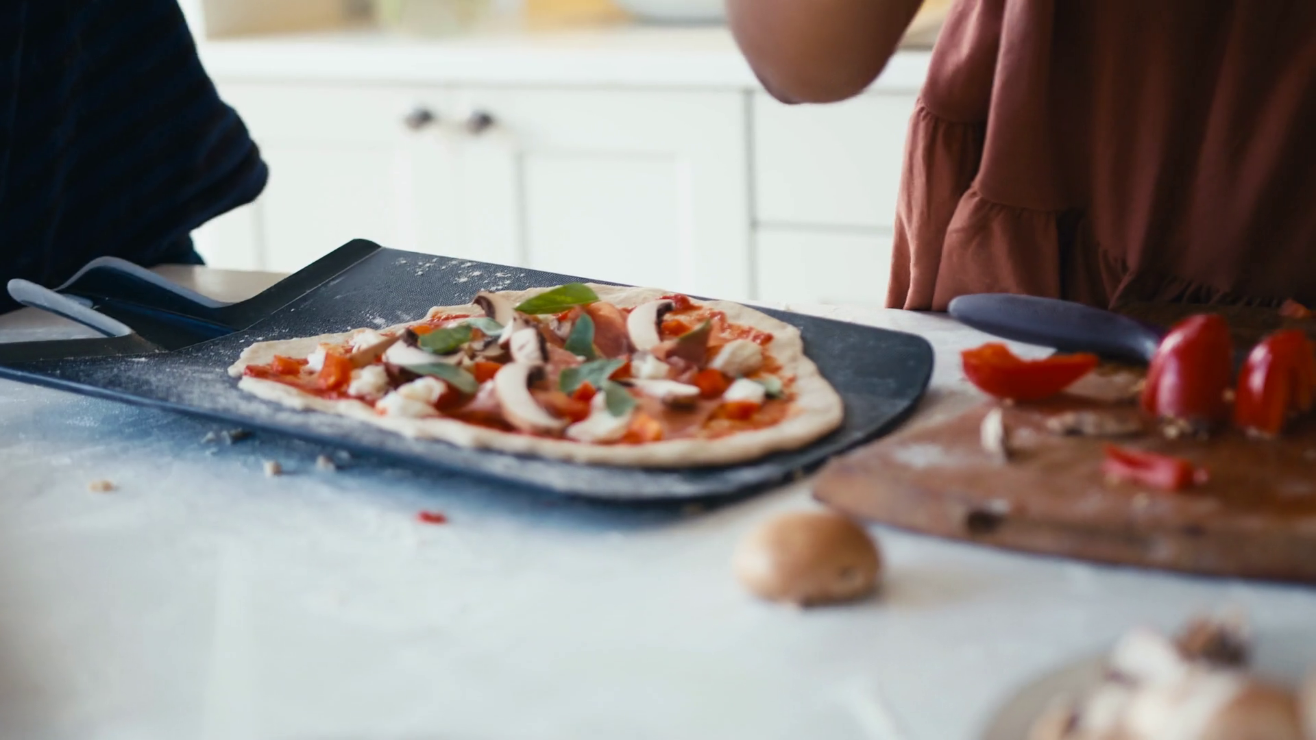 Couple At Home Adding Eating Parma Ham Stock Footage SBV-348683689 ...