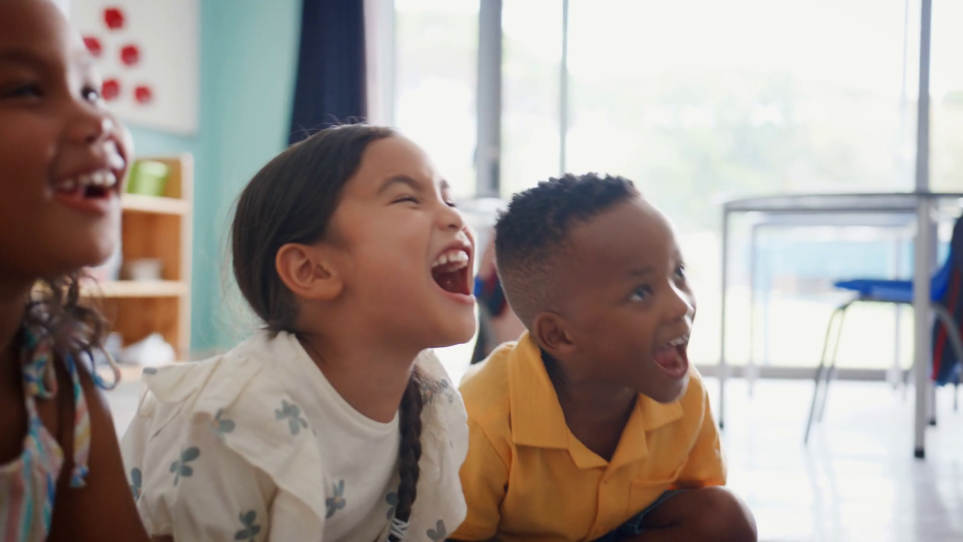 Line Of Laughing Primary Elementary School Stock Footage SBV-348894596 ...