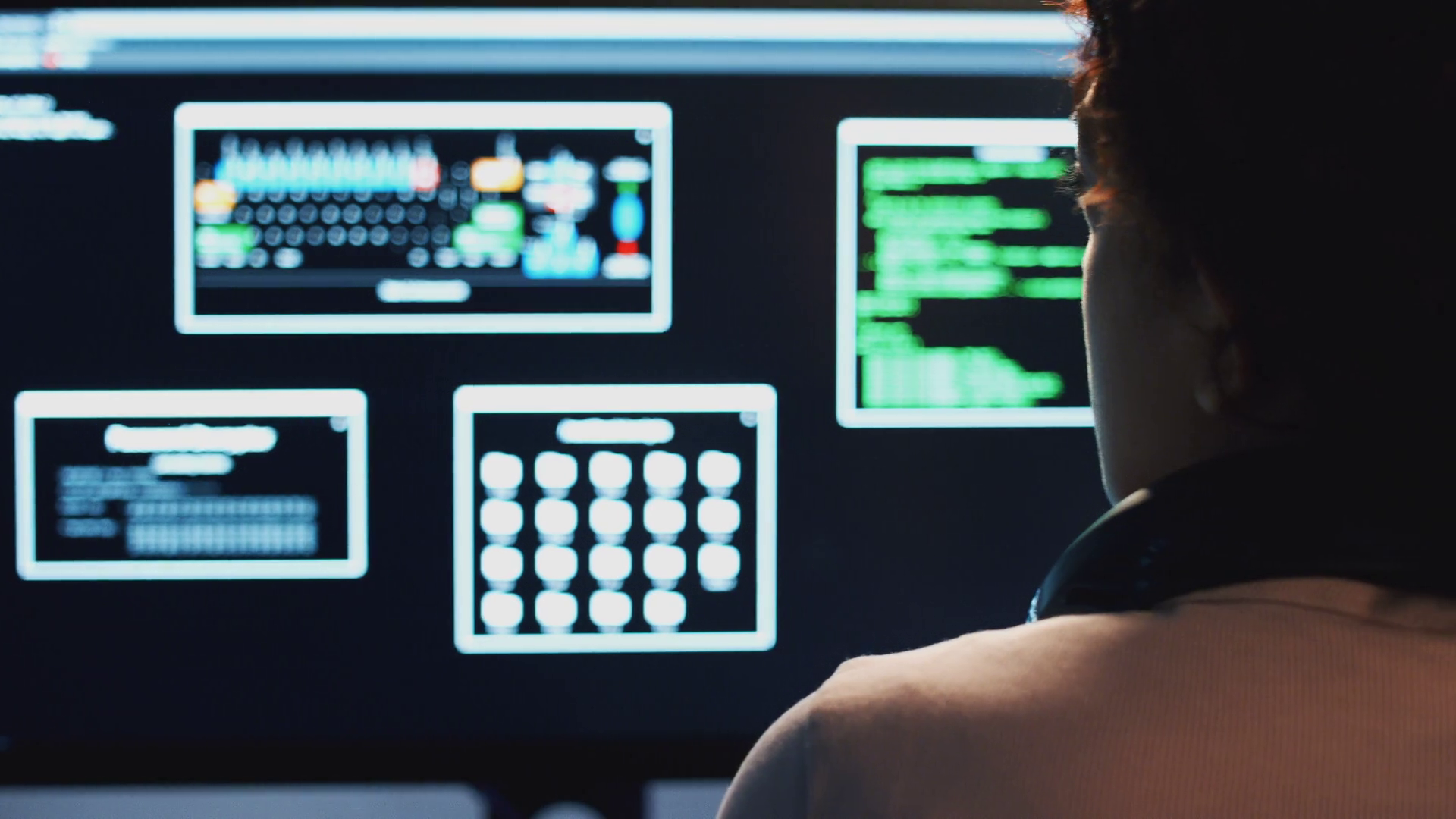 Rear View Of Female Teenage Hacker Sitting Stock Footage SBV-338133932 ...