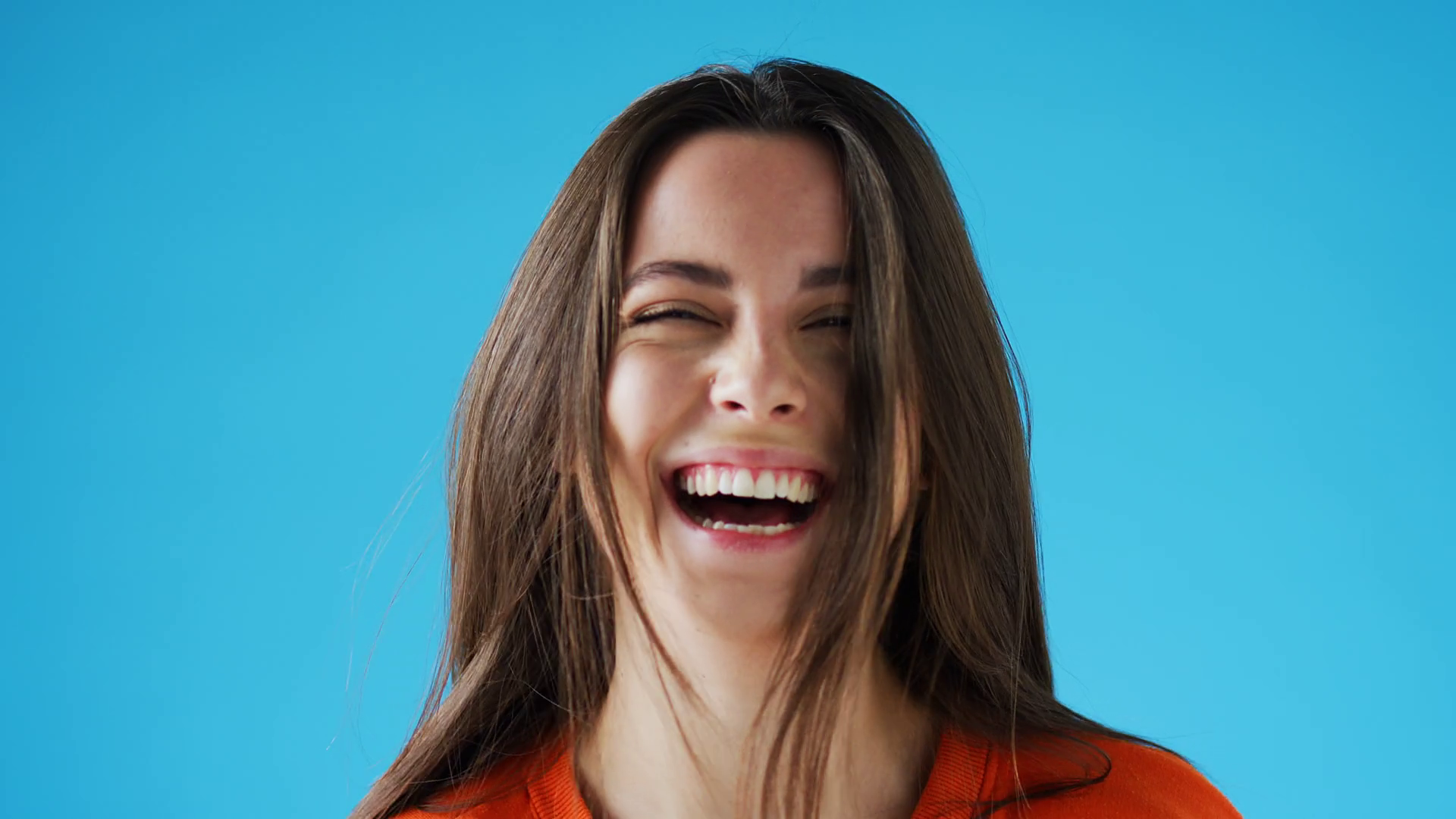 Portrait Of Confident Smiling Woman Laughing Stock Footage SBV ...