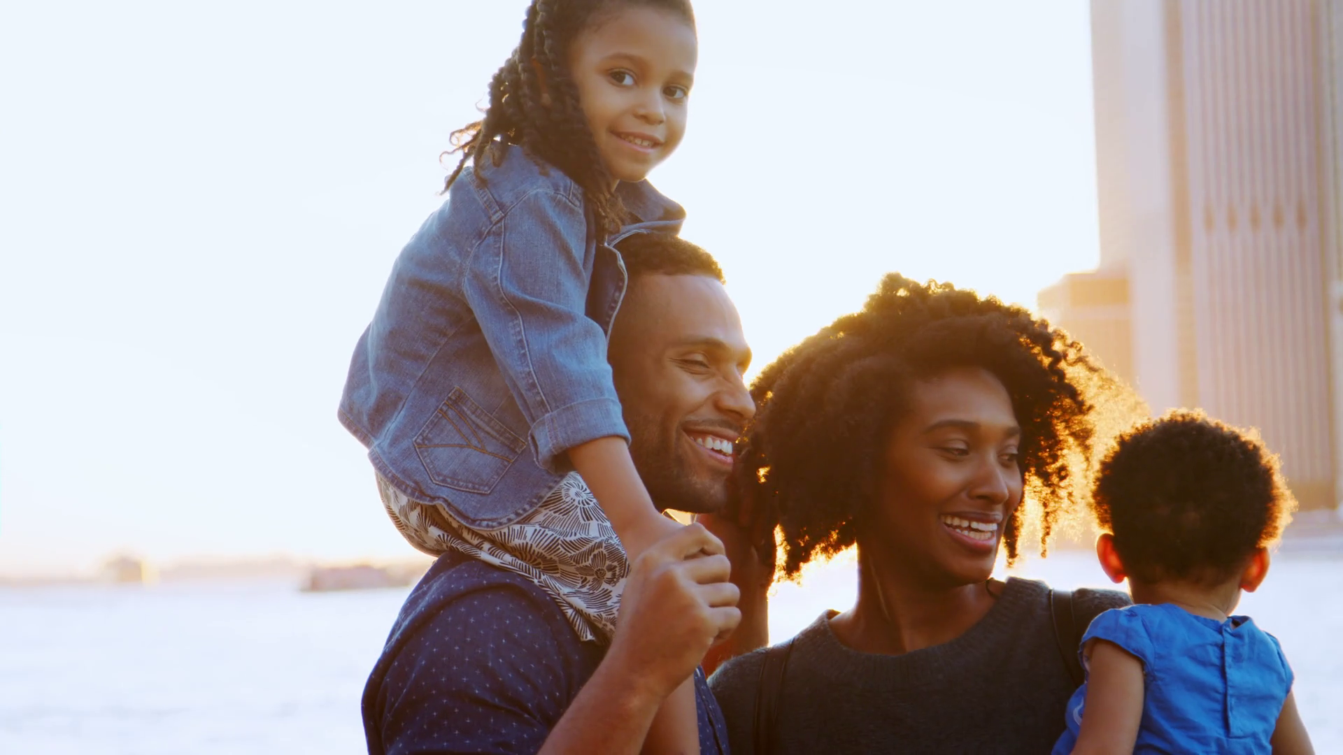 Young Black Family Standing At Riverside In Stock Footage SBV-323532497 ...