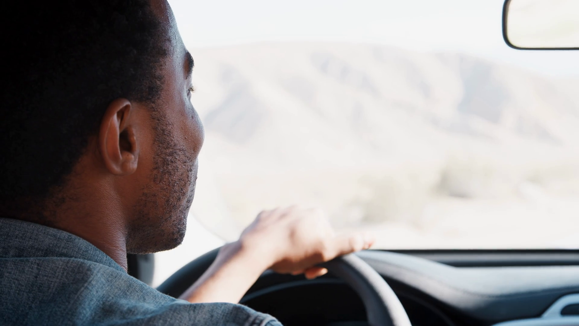 Young Black Man Driving Car Talking Over Stock Footage SBV-328054090 ...