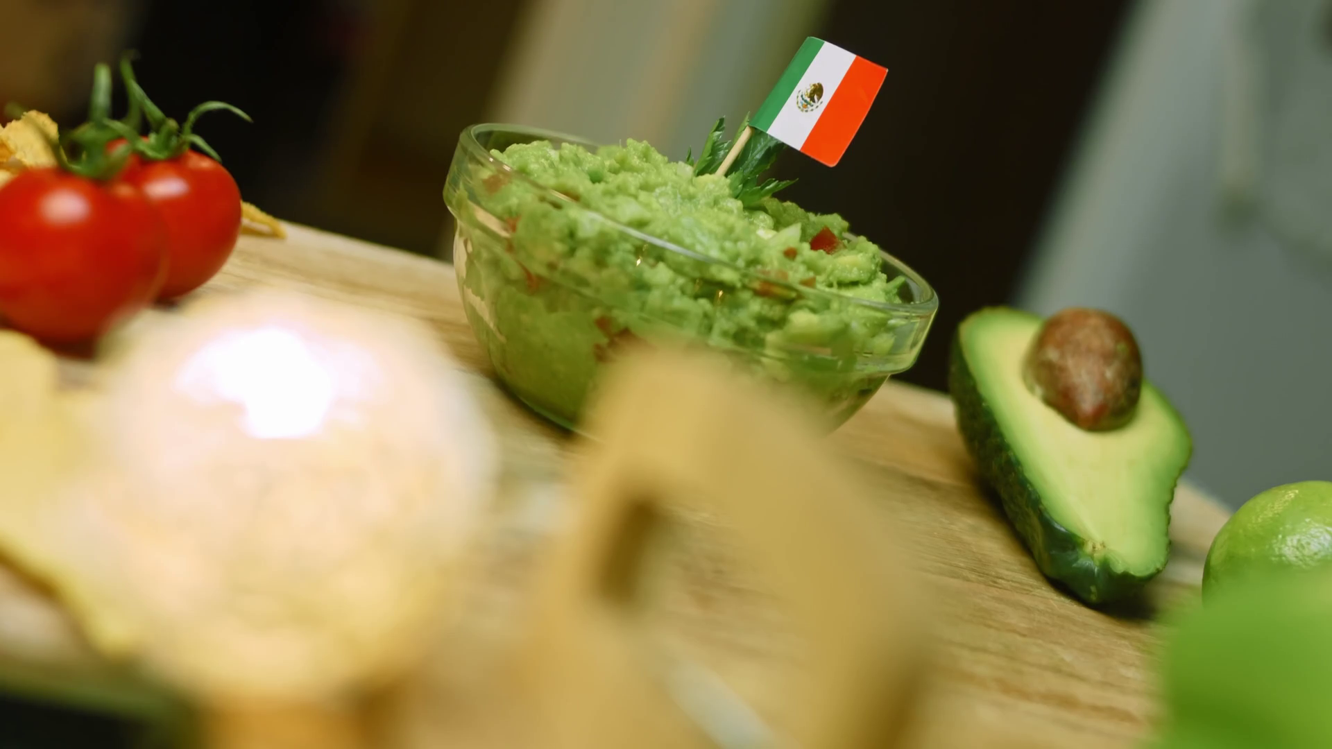 Guacamole Salad With Nachos Mexican Flag Stock Footage SBV-347218041 ...