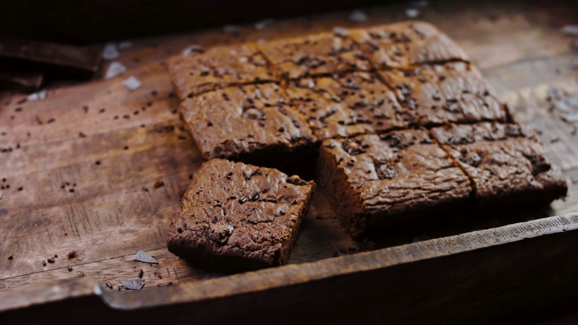 Brownie Cake Decorated With Crumbled Stock Footage SBV-347252356 ...