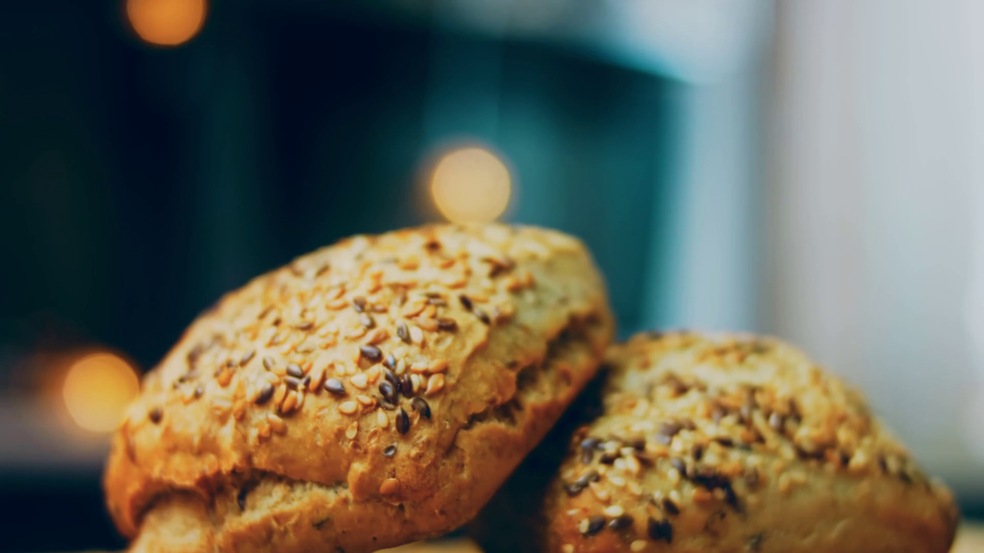 Two Freshly Baked Square Shaped Bread Rolls Stock Footage SBV-347403660 ...