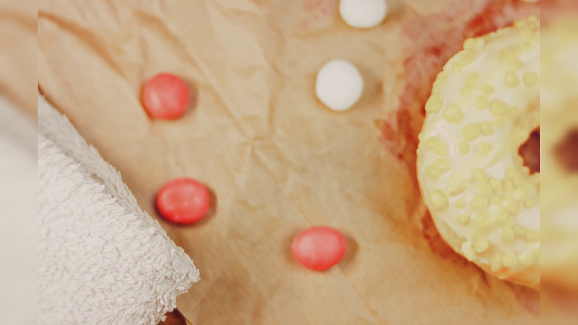 Blurred Edges Of Pink Donuts Decorated With Stock Footage SBV-347409425 ...