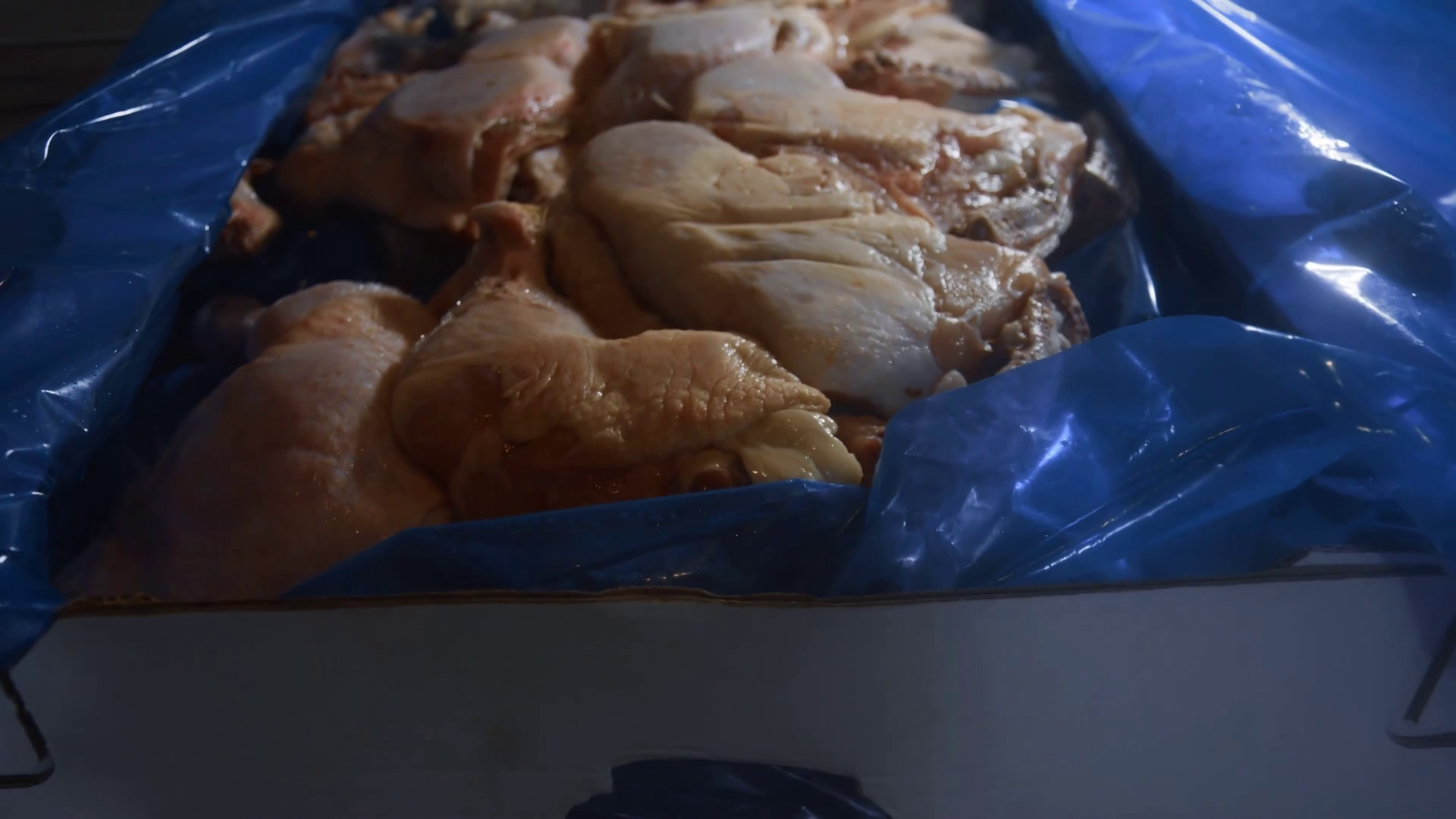 Close-up View Of Box Full Of Frozen Chicken Stock Footage SBV-347228886 ...