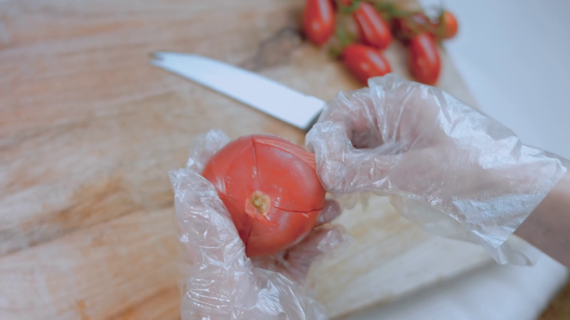 Close-up Of Peeling From Skin Tomatoes With Stock Footage SBV-348510371 ...