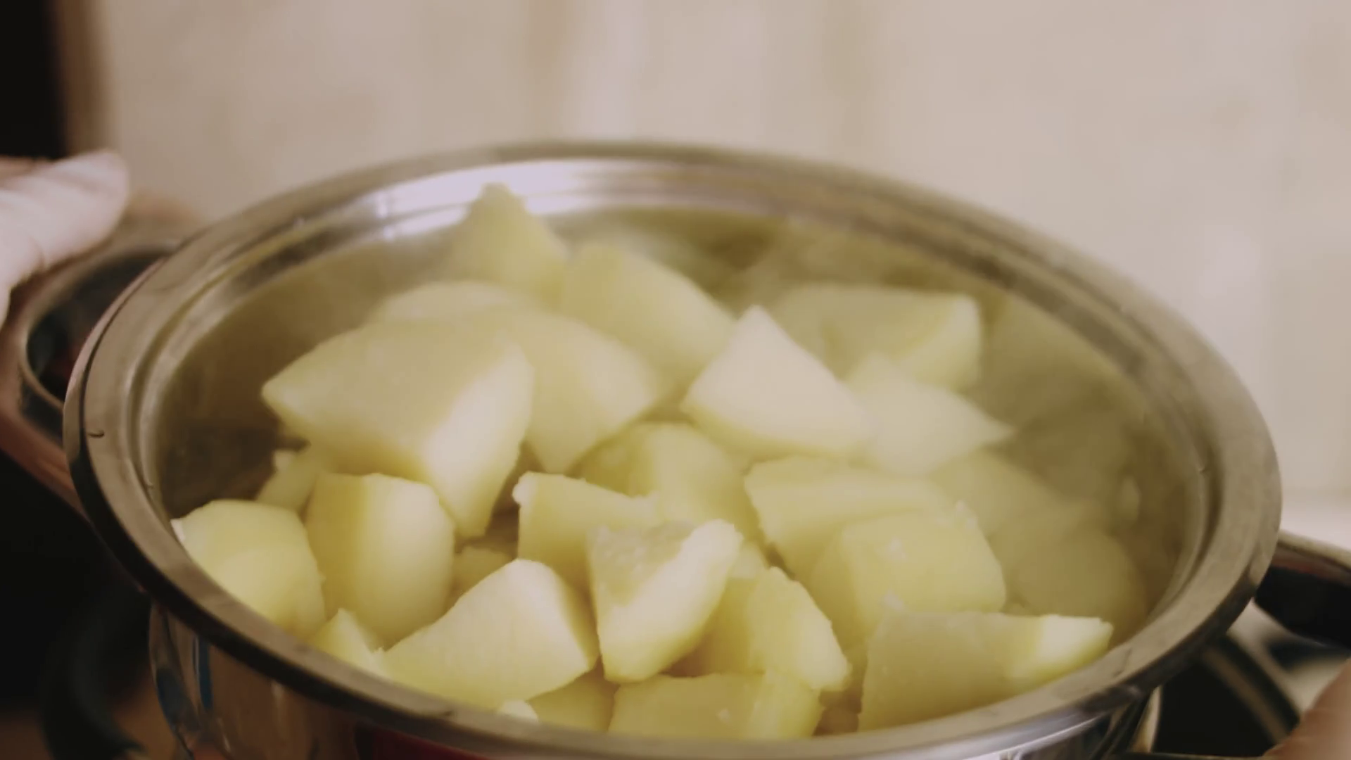 Potatoes Cook In Pot Of Boiling Water Stock Footage SBV-348612874 ...