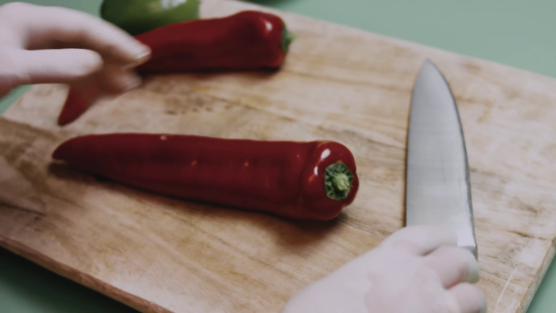 Cut Red Pepper With Knife Stock Footage SBV-348614225 - Storyblocks