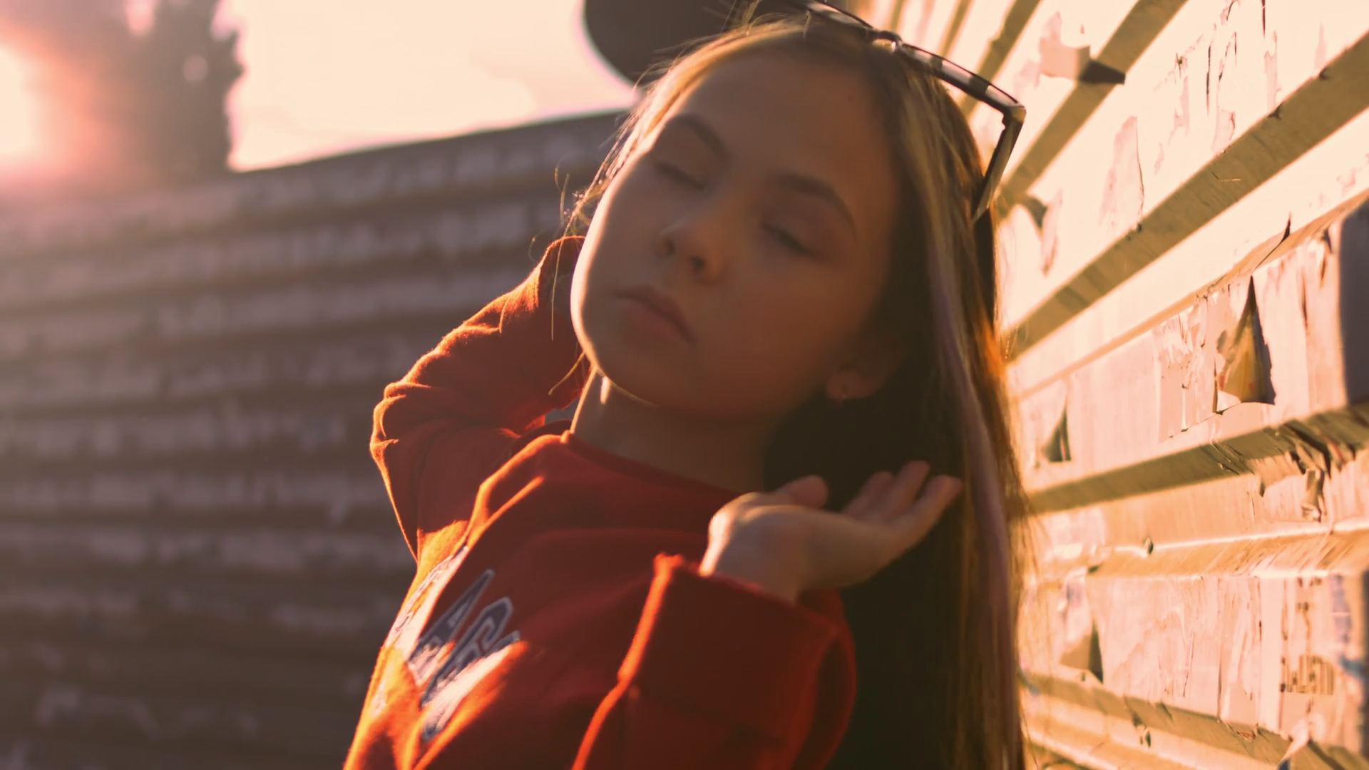 The little girl is a professional model posing Stock Video Footage 00: ...