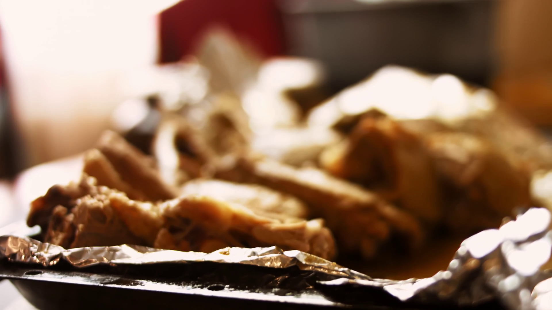 Roasted duck pieces on aluminium foil Stock Video Footage 00:14 SBV ...