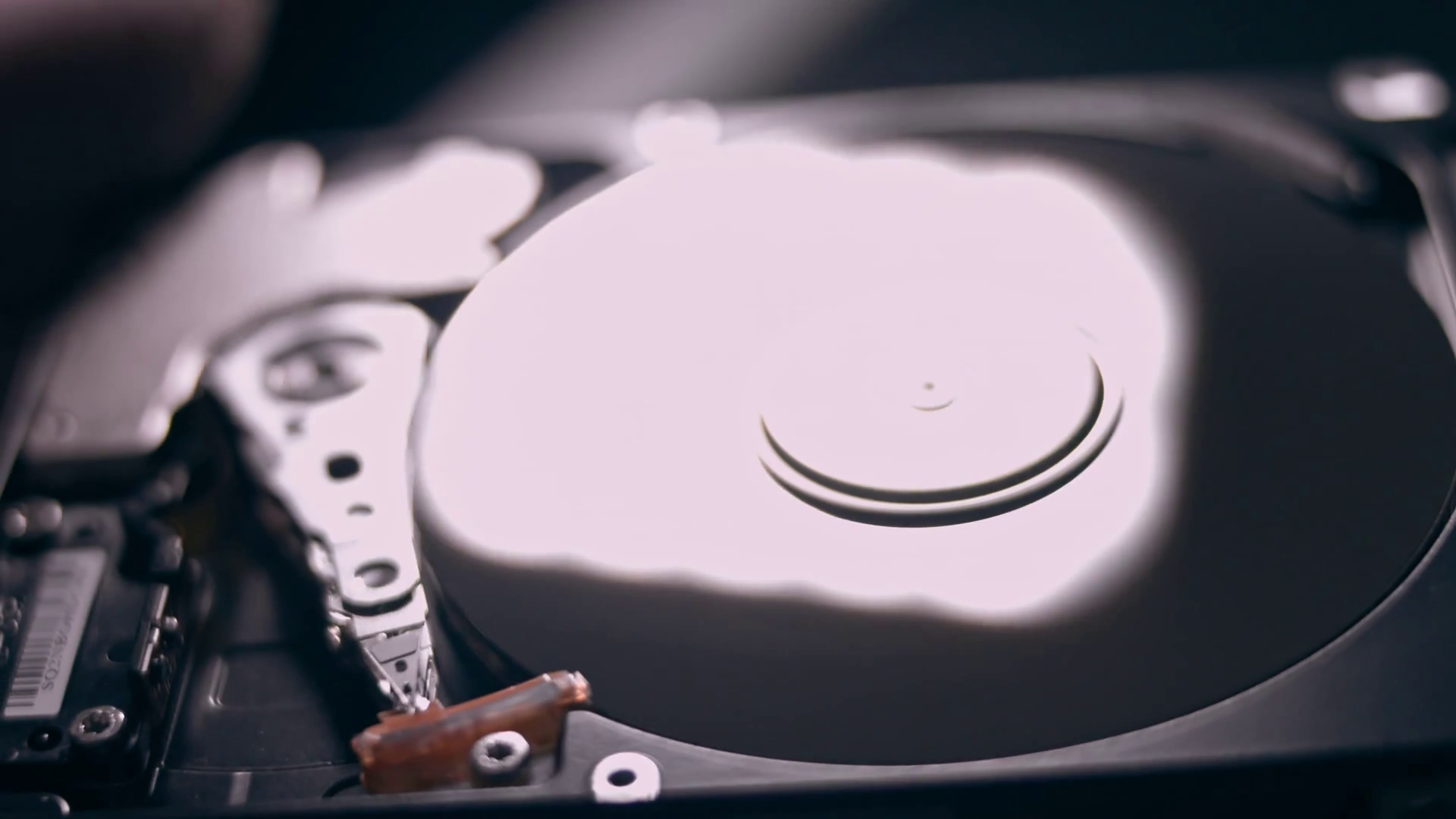 Macro Close Up Of Working Opened Hdd Drive Stock Footage SBV-347228414 ...