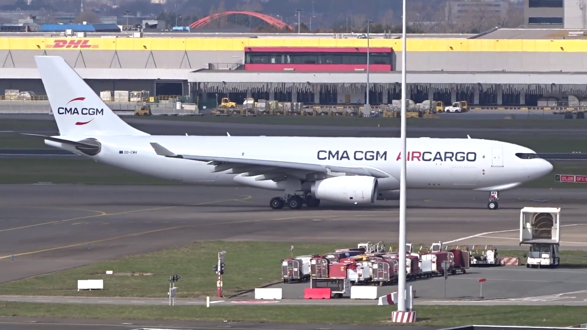 Cma Cgm Air Cargo Airbus A330f Freighter Stock Footage SBV-352747811 ...
