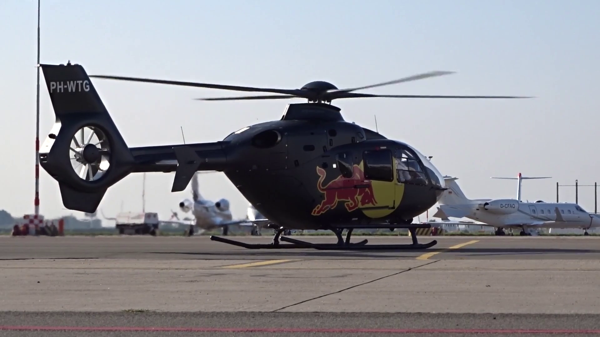 Red Bull Racing F1 Team Helicopter Take Off Stock Footage SBV-352748188 ...