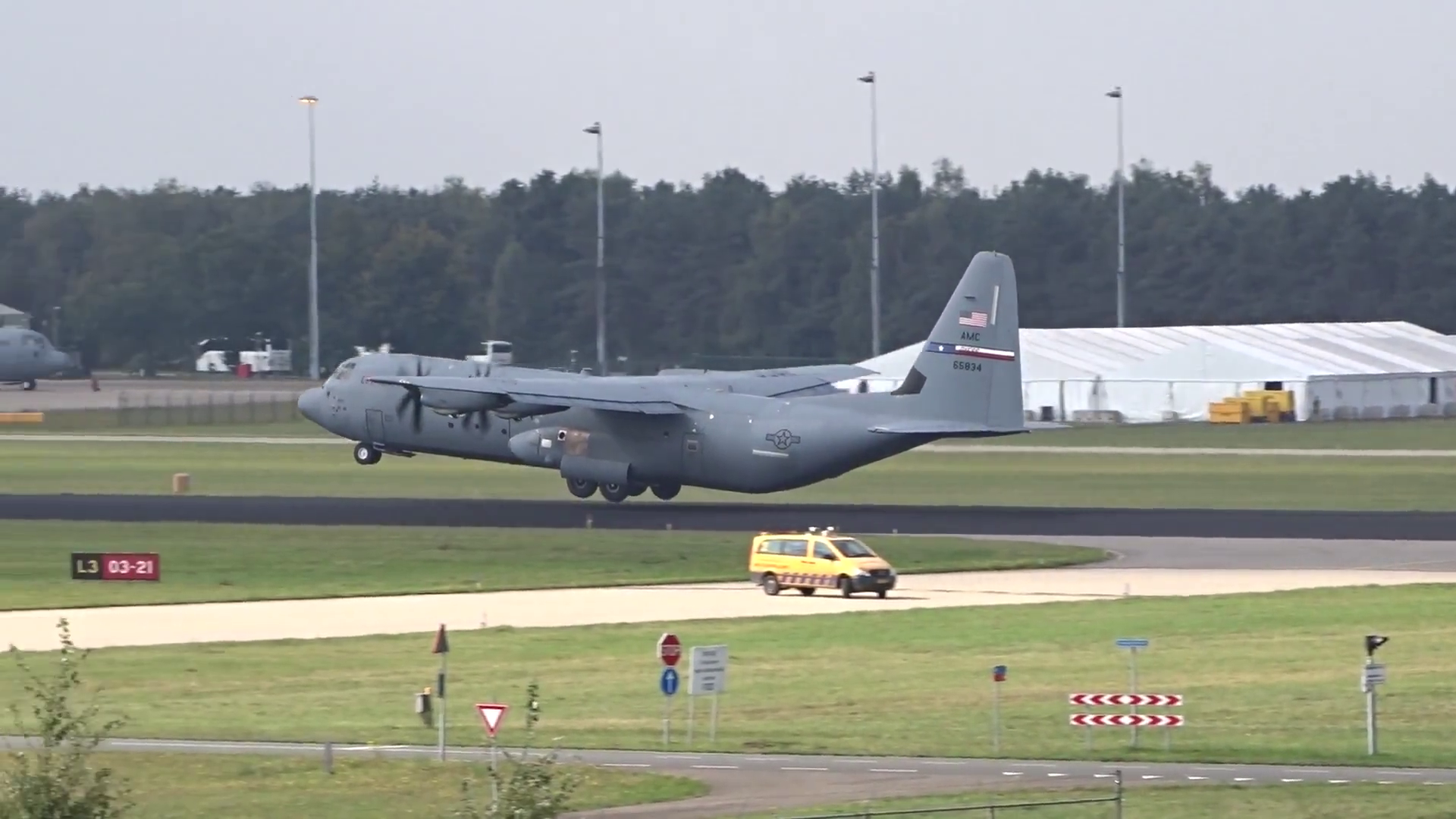 Military Transport Airplane Take Off Air Stock Footage SBV-352758245 ...