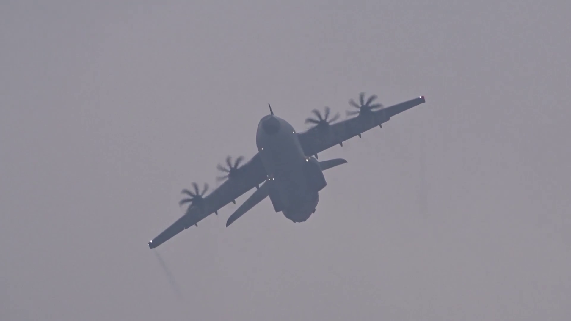 Military Transport Airplane Banking Turning Stock Footage SBV-352763414 ...