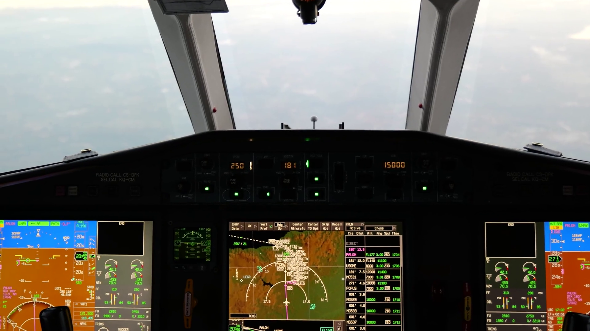 Motion Cockpit Aircraft Approach Into Stock Footage SBV-352715071 ...