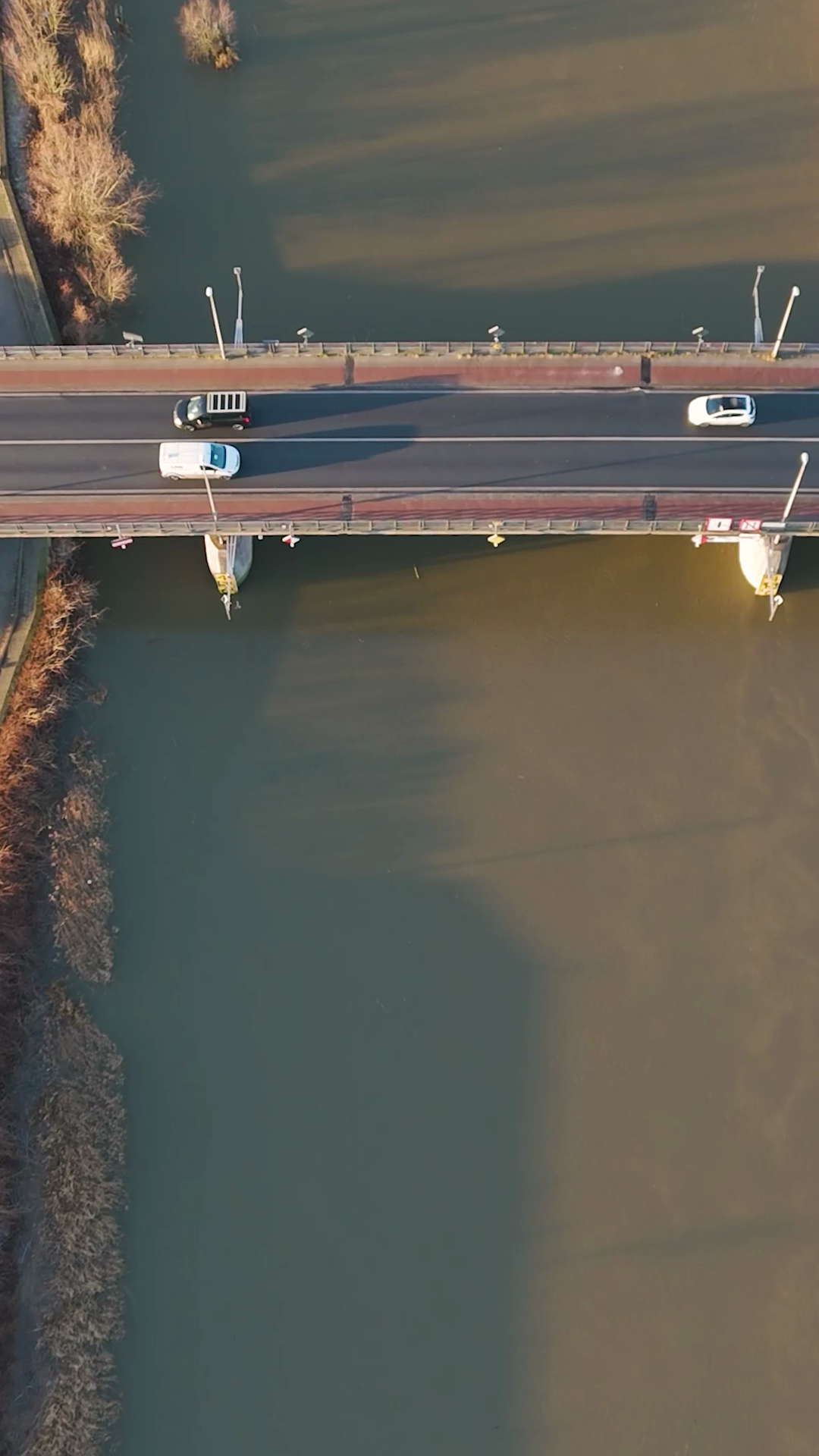 Cars Driving Over Bridge Crosses River Stock Footage SBV-353269811 ...