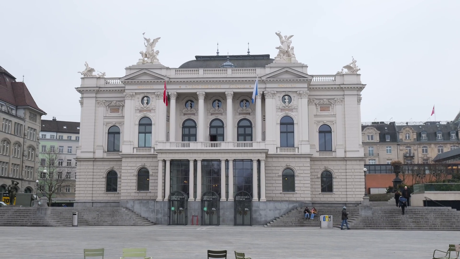 Zurich Opera House Switzerland Shown Daytime Stock Footage SBV ...